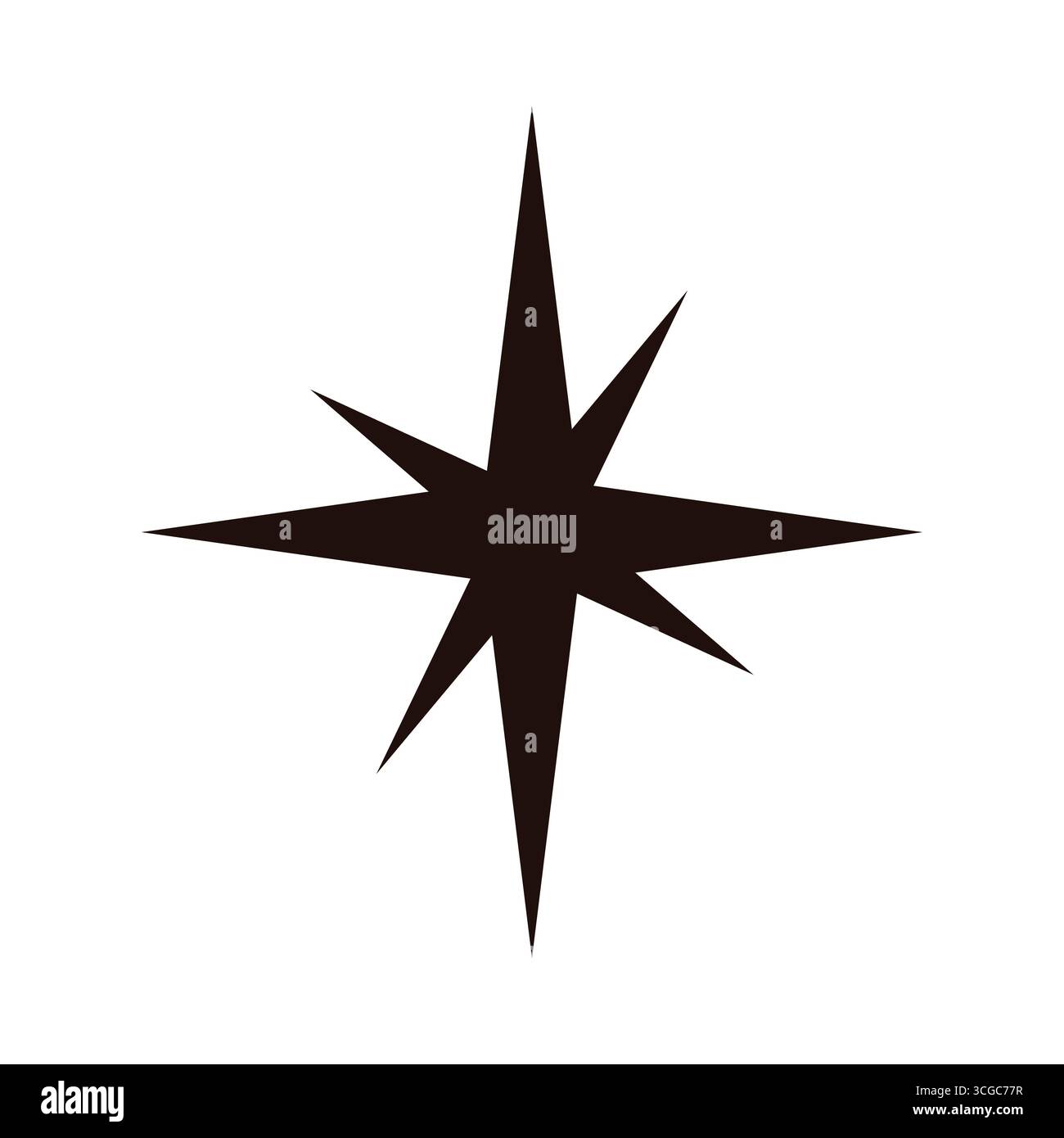 Minimalist isolated eight point star shape on white background for ...