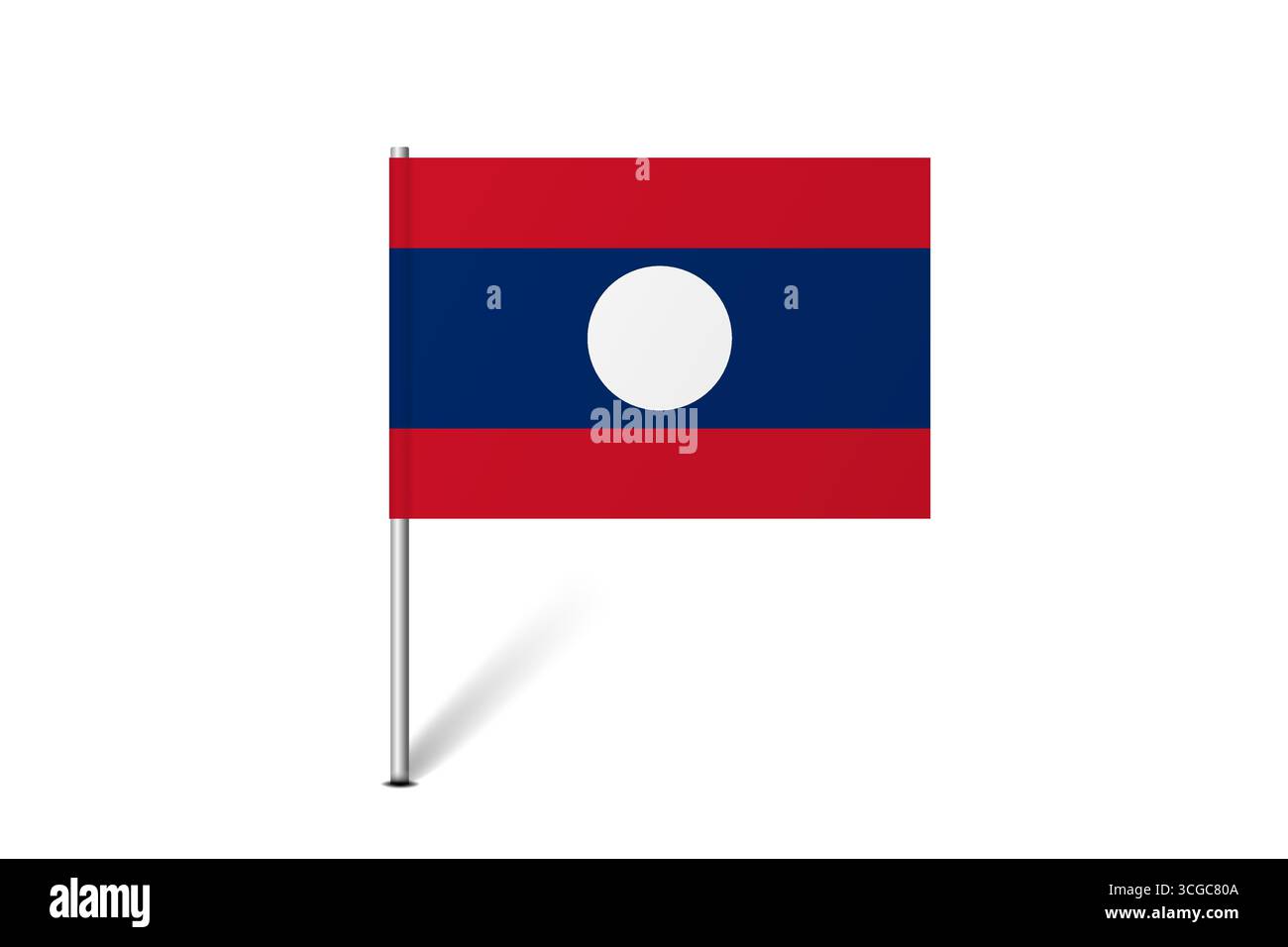 Laos flag - map pin flag representing a country cultural identity and ...