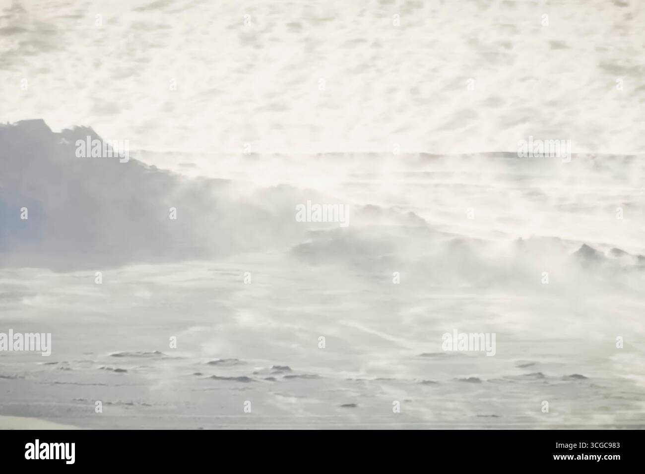 Winter landscape of tundra, snow, blizzard and snowdrifts Stock Photo ...
