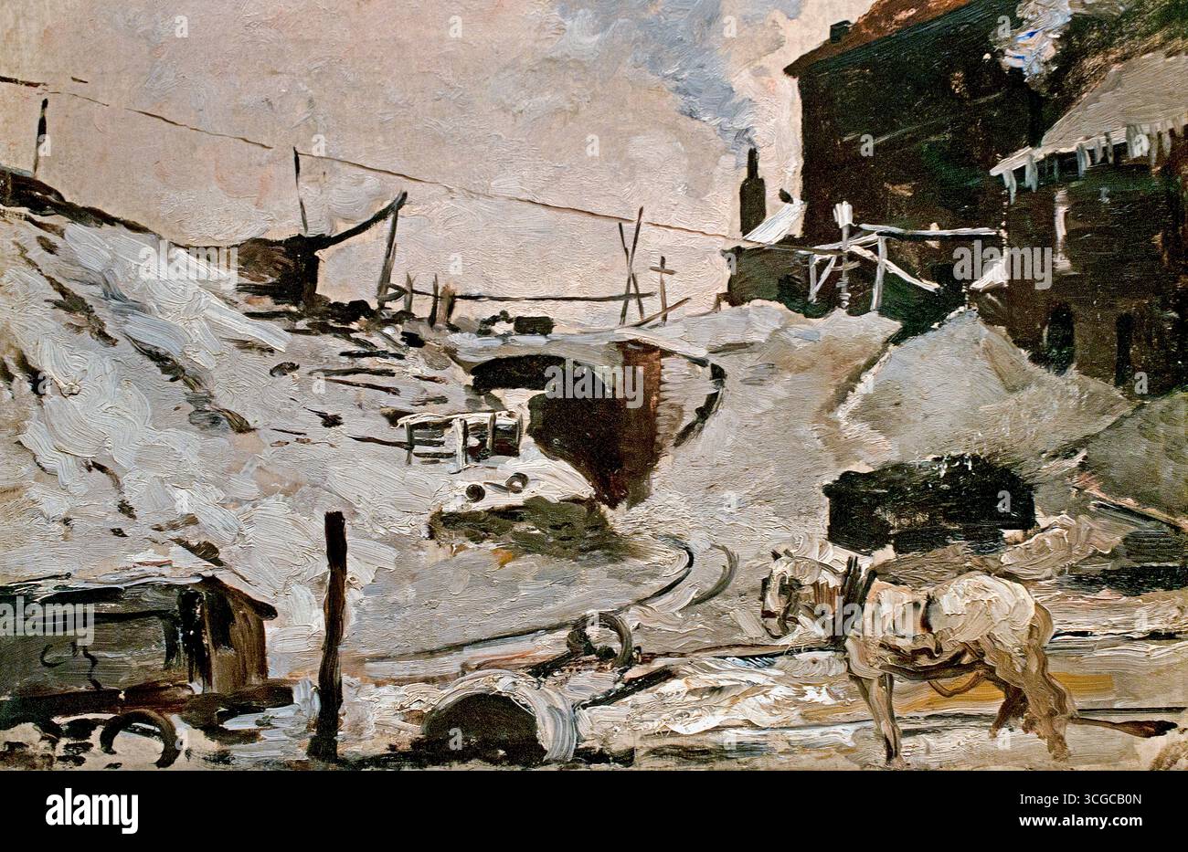 Coal Mine in the Snow by Constantin Meunier 1831-1905 Belgian Belgium ...