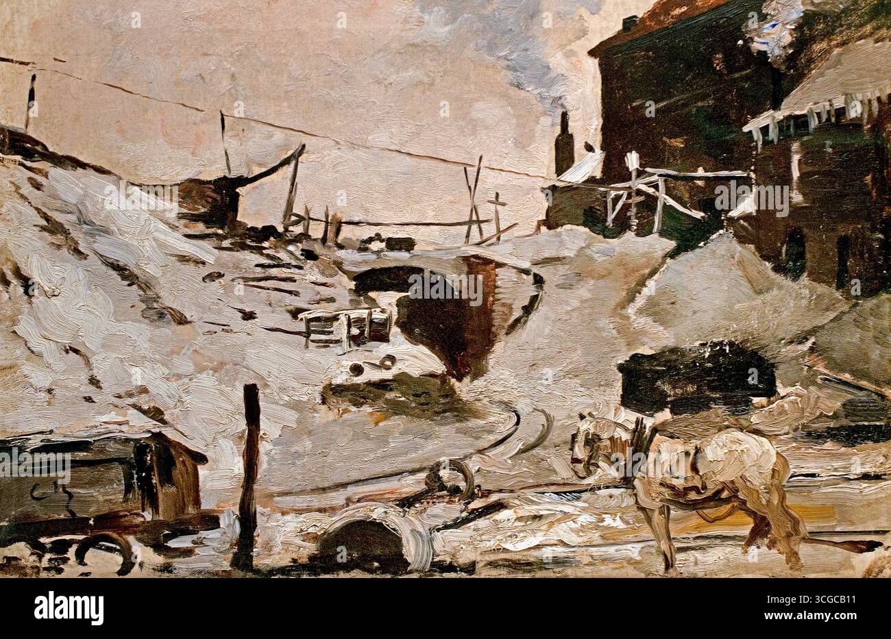 Coal Mine in the Snow by Constantin Meunier 1831-1905 Belgian Belgium ...