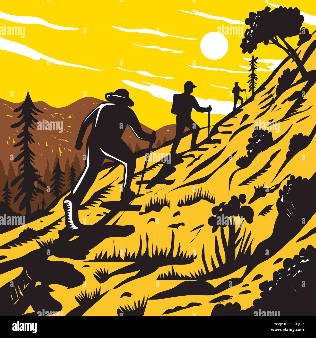 Hiking trail in park Stock Vector Images - Alamy