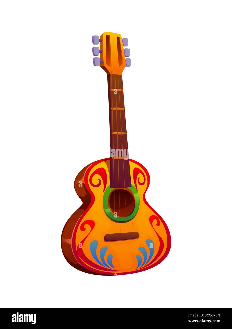 Brazil carnival party acoustic guitar. Cartoon vector stringed musical ...