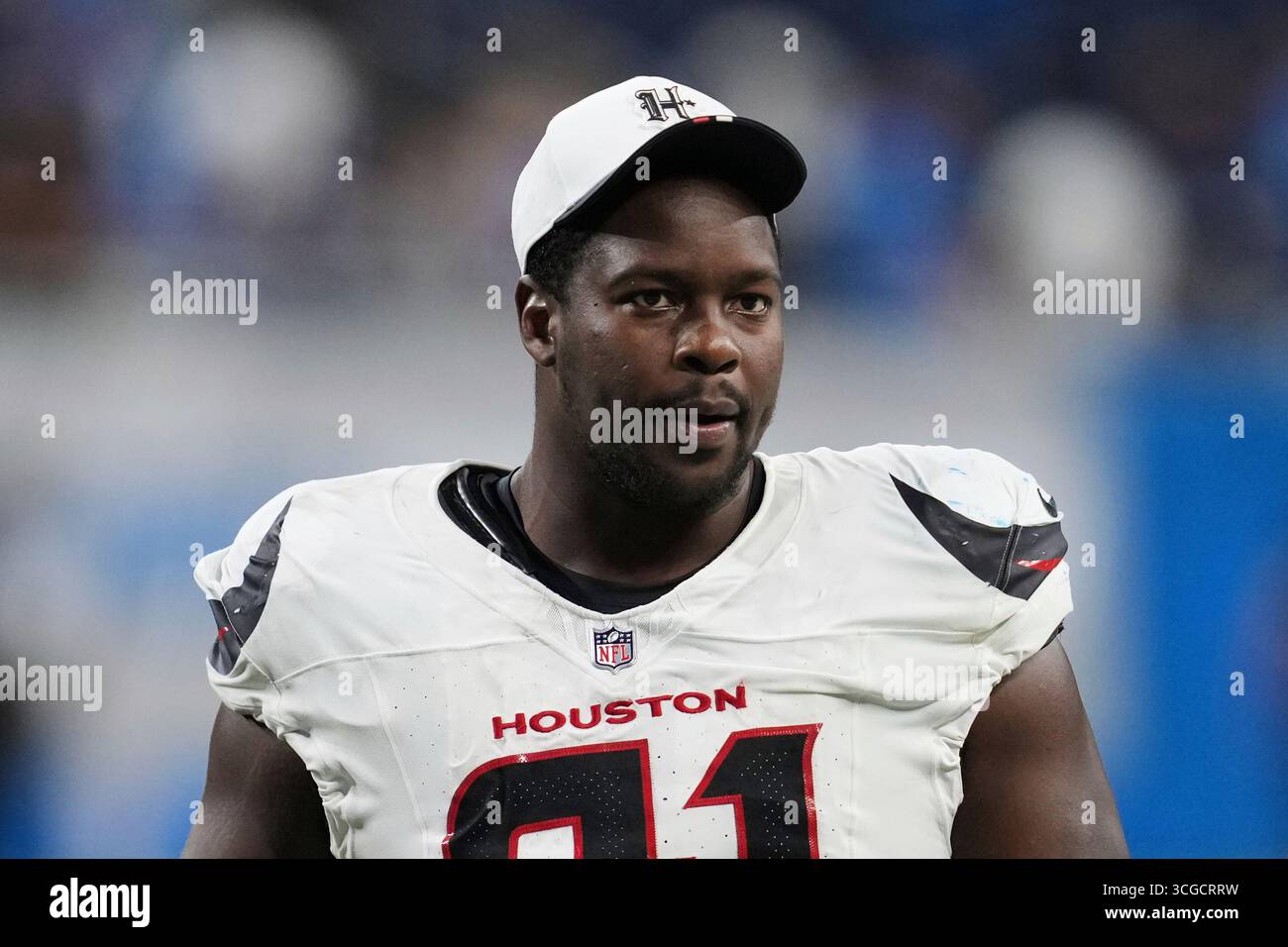 Houston Texans defensive tackle Folorunso Fatukasi walks off the field ...