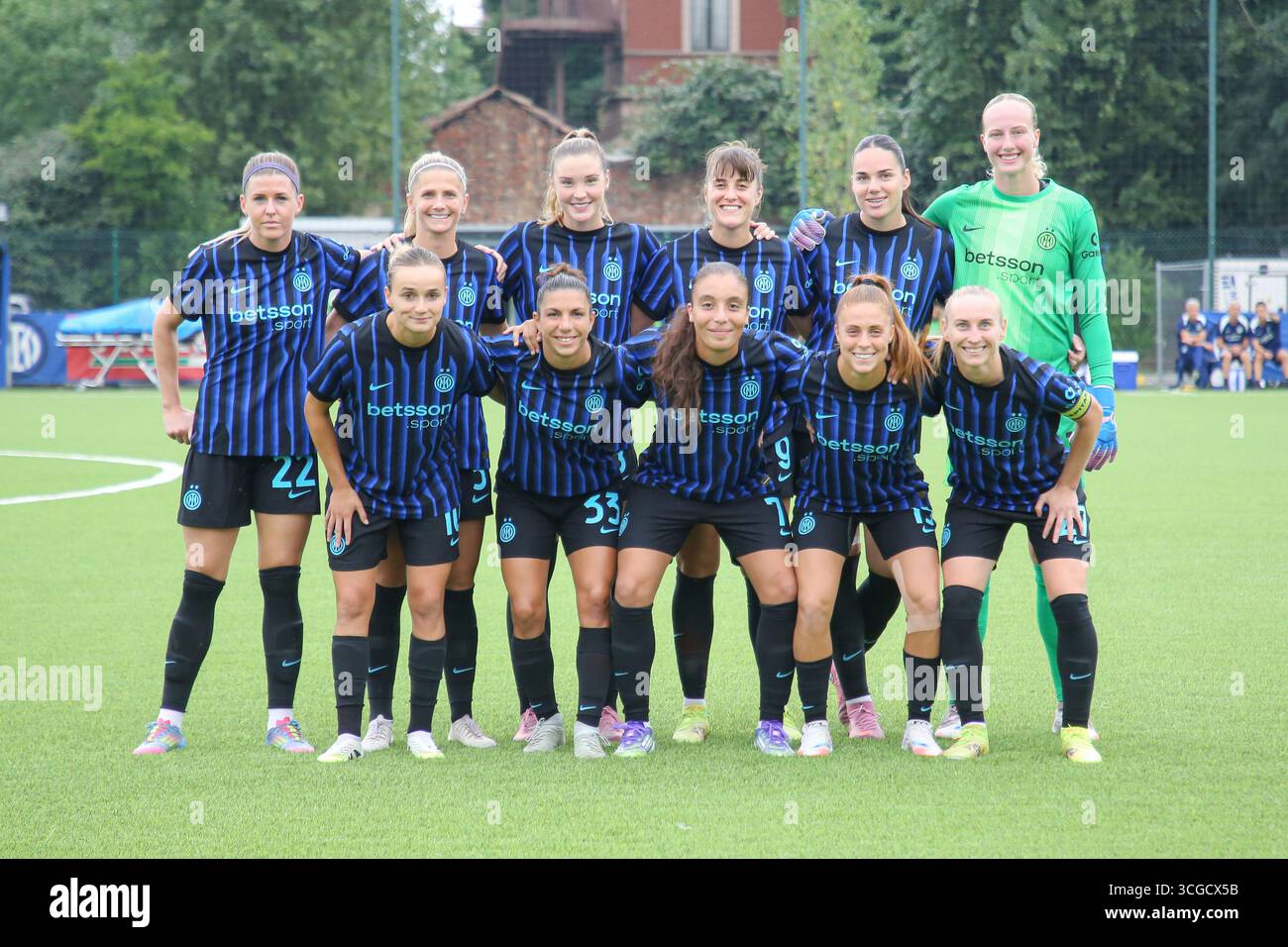 Milan, Italy. 27th Aug, 2025. Inter Women photo team, Cecilia ...