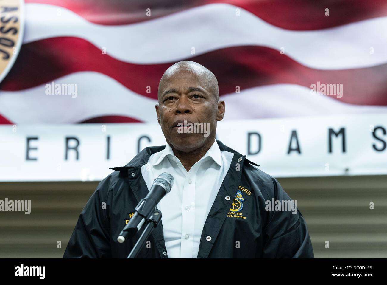 New York, NY, August 27, 2025: Mayor Eric Adams speaks during rally as ...