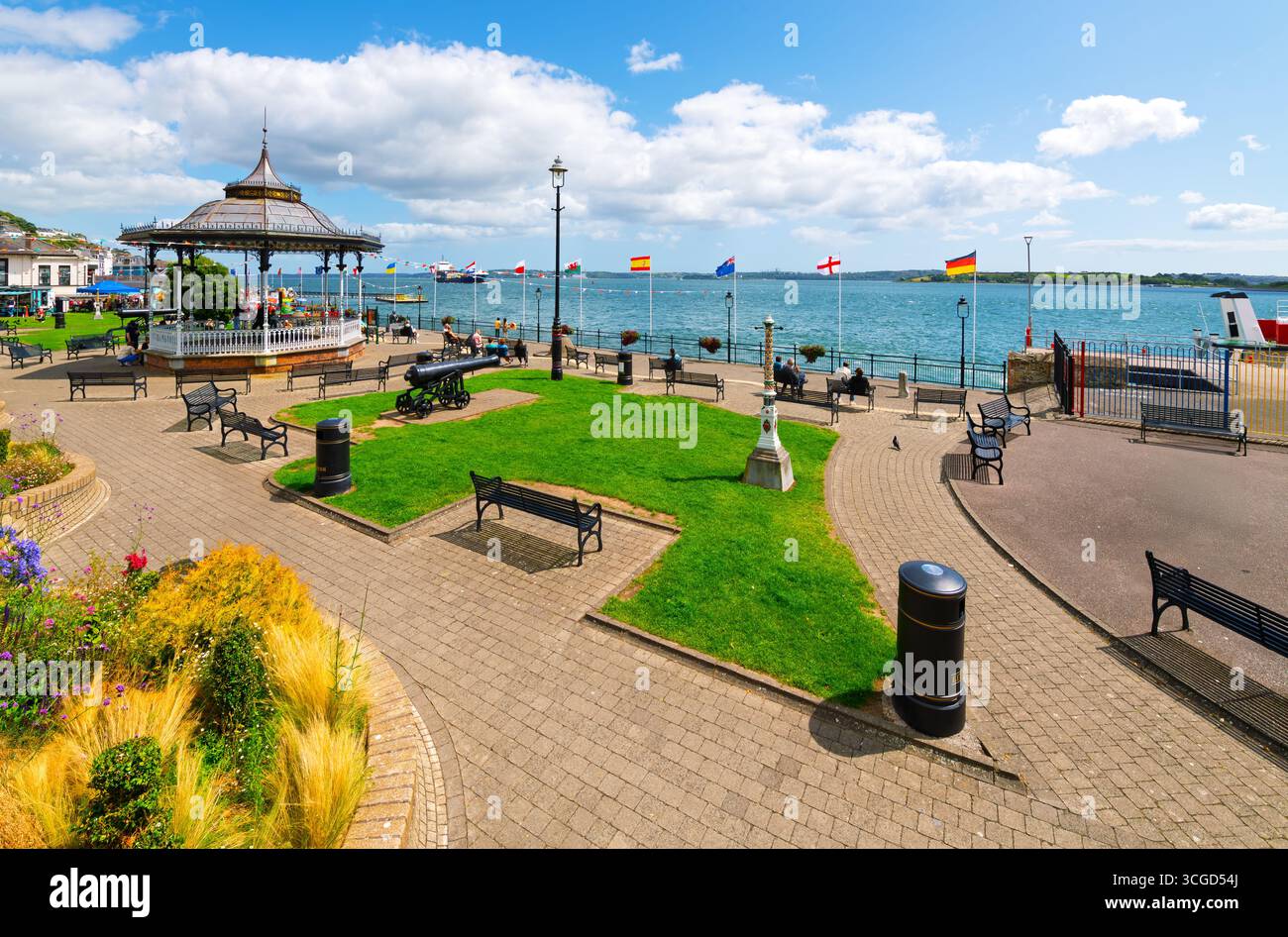 The seaside John F Kennedy Park along the coast of the Irish town of ...