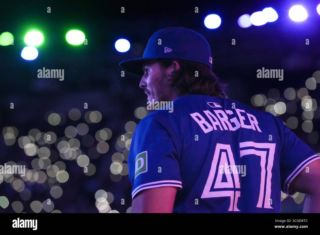 Toronto Blue Jays' Addison Barger (47) takes to the field ahead of ...