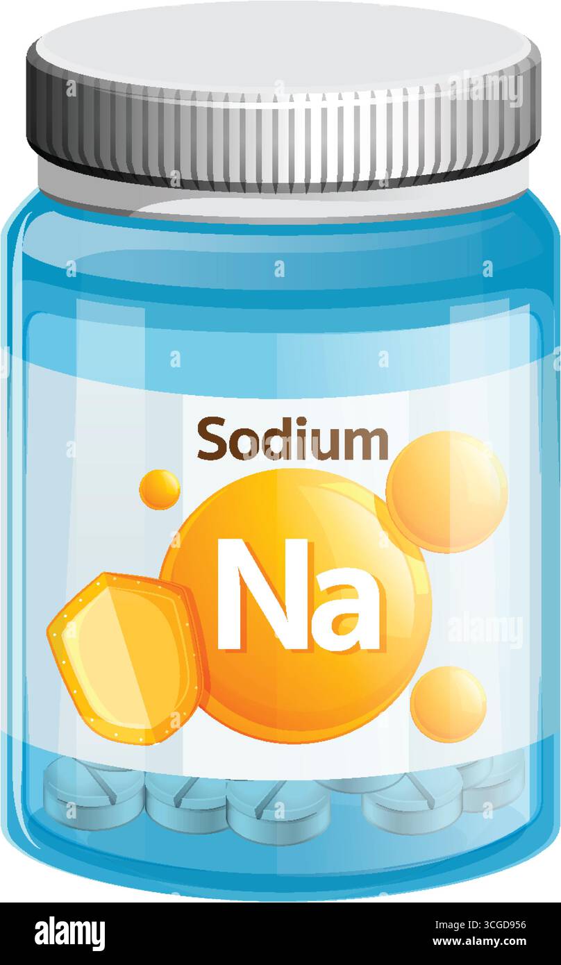 Flat vector illustration of a transparent plastic bottle containing ...