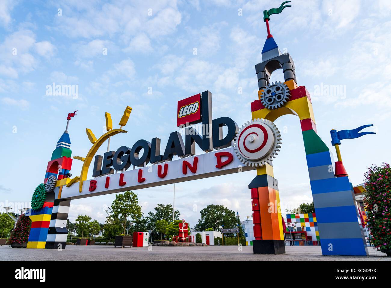 Visitors are greeted by the vibrant entrance portal of Legoland ...