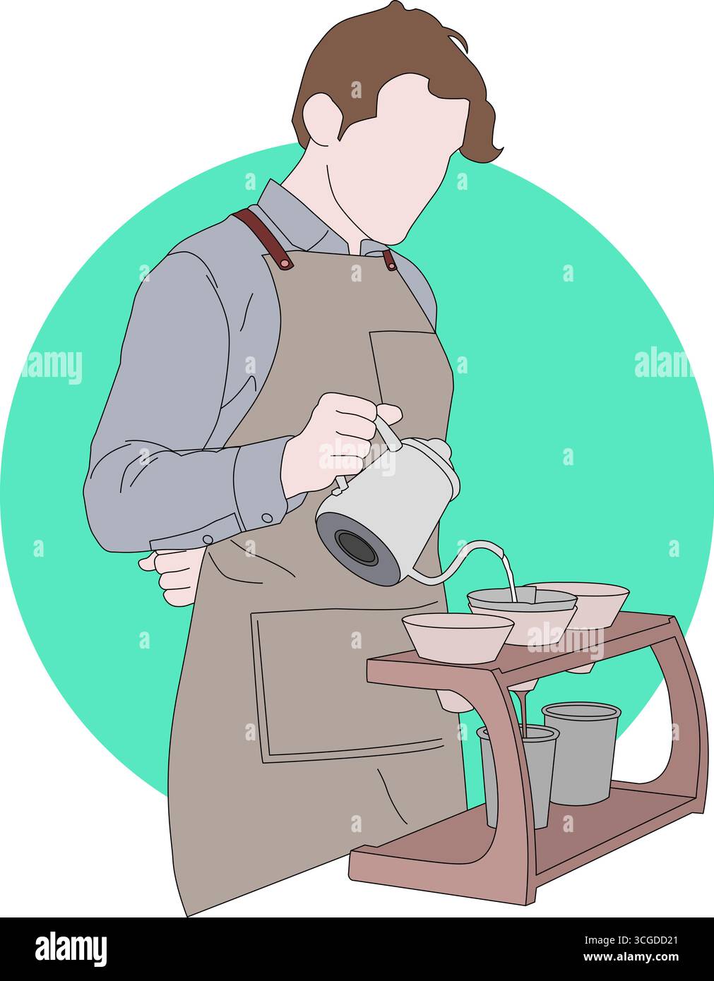 Barista Person Flat Design Vector Illustration Stock Vector Image & Art ...