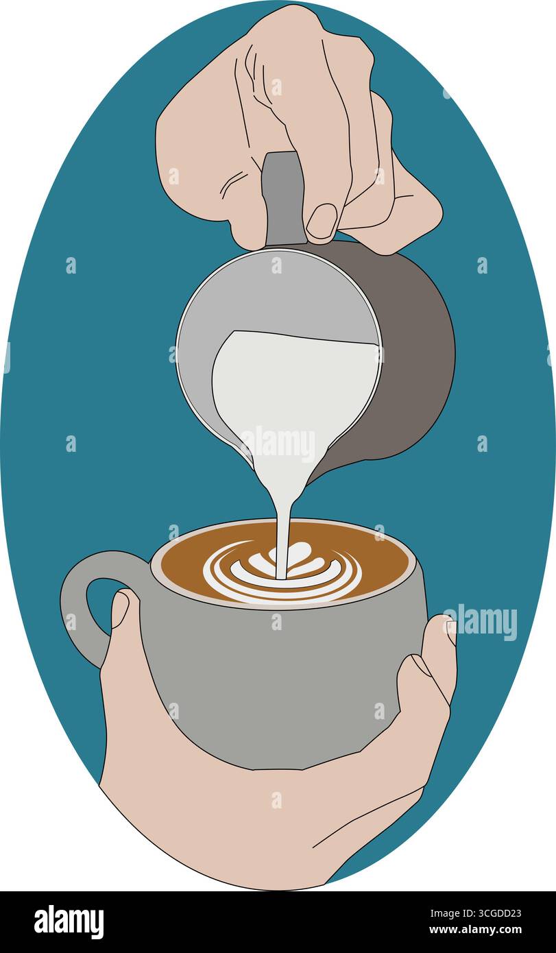 Young man working coffee Stock Vector Images - Alamy