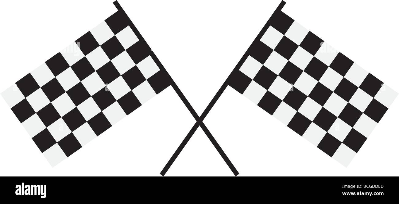 Rally Racing Checkered Flags Illustration Isolated Stock Vector Image ...