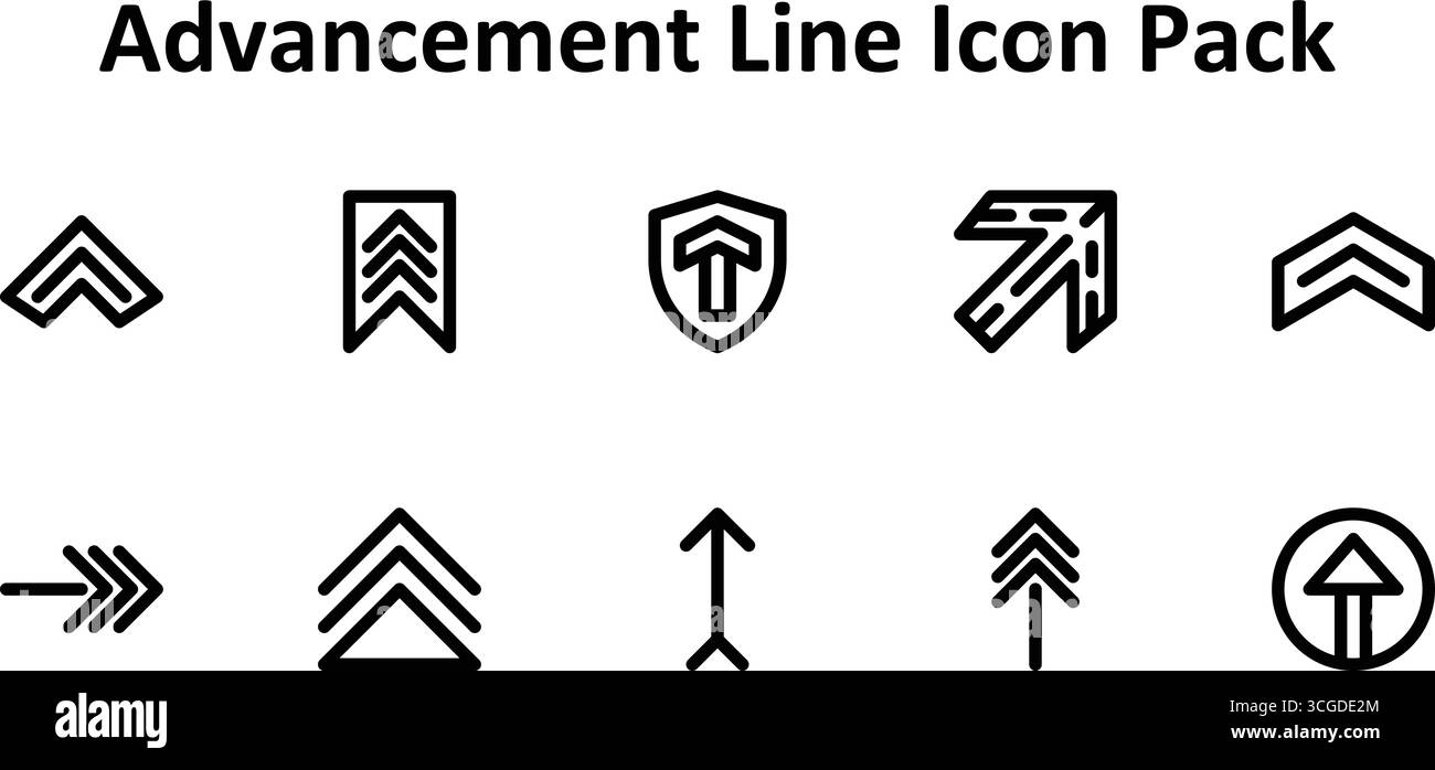 Modern icon pack of 10 icons themed around Advancement, created in Bold ...
