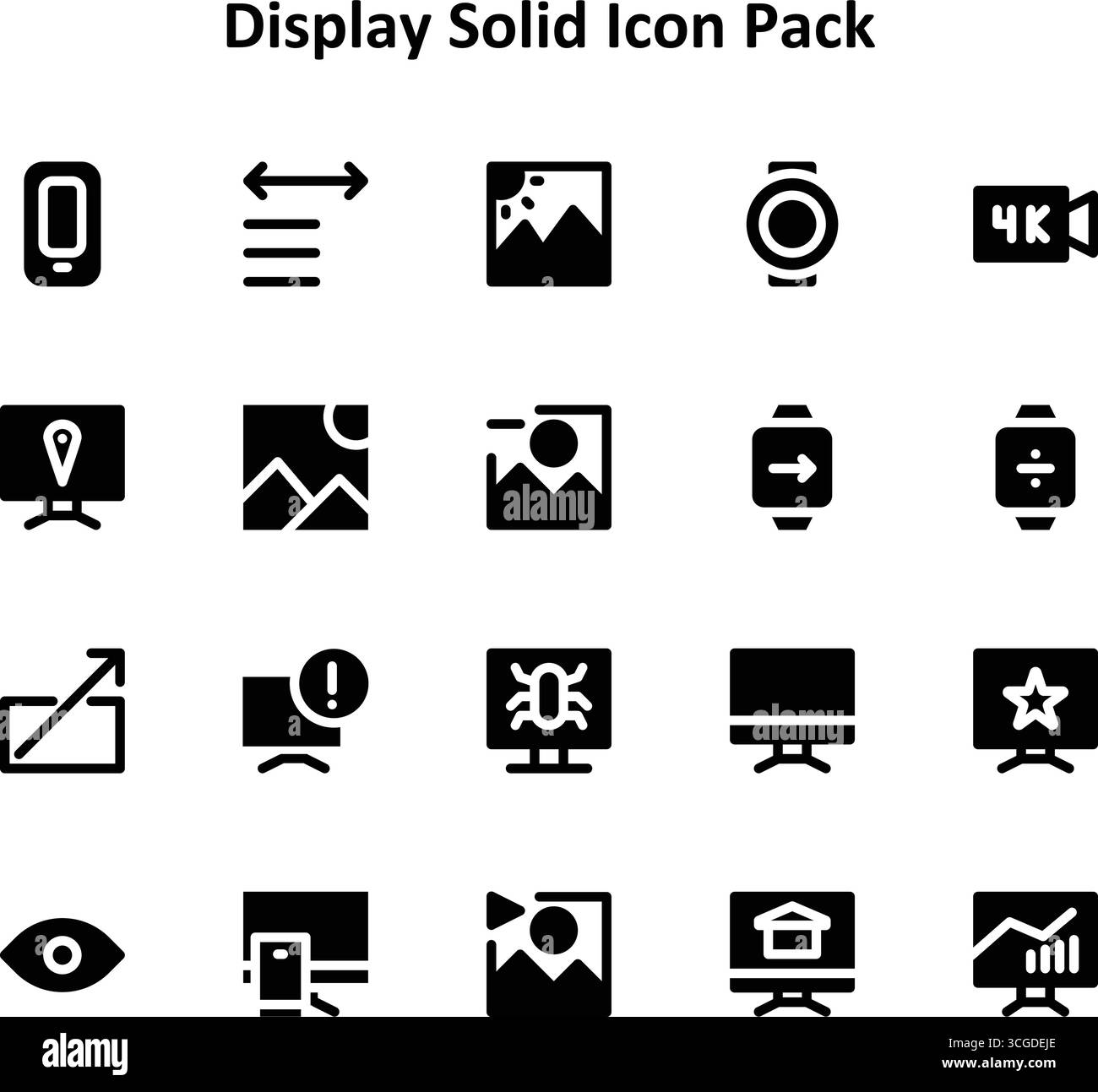Vector illustration set of 20 icons in Filled style, focused on the ...