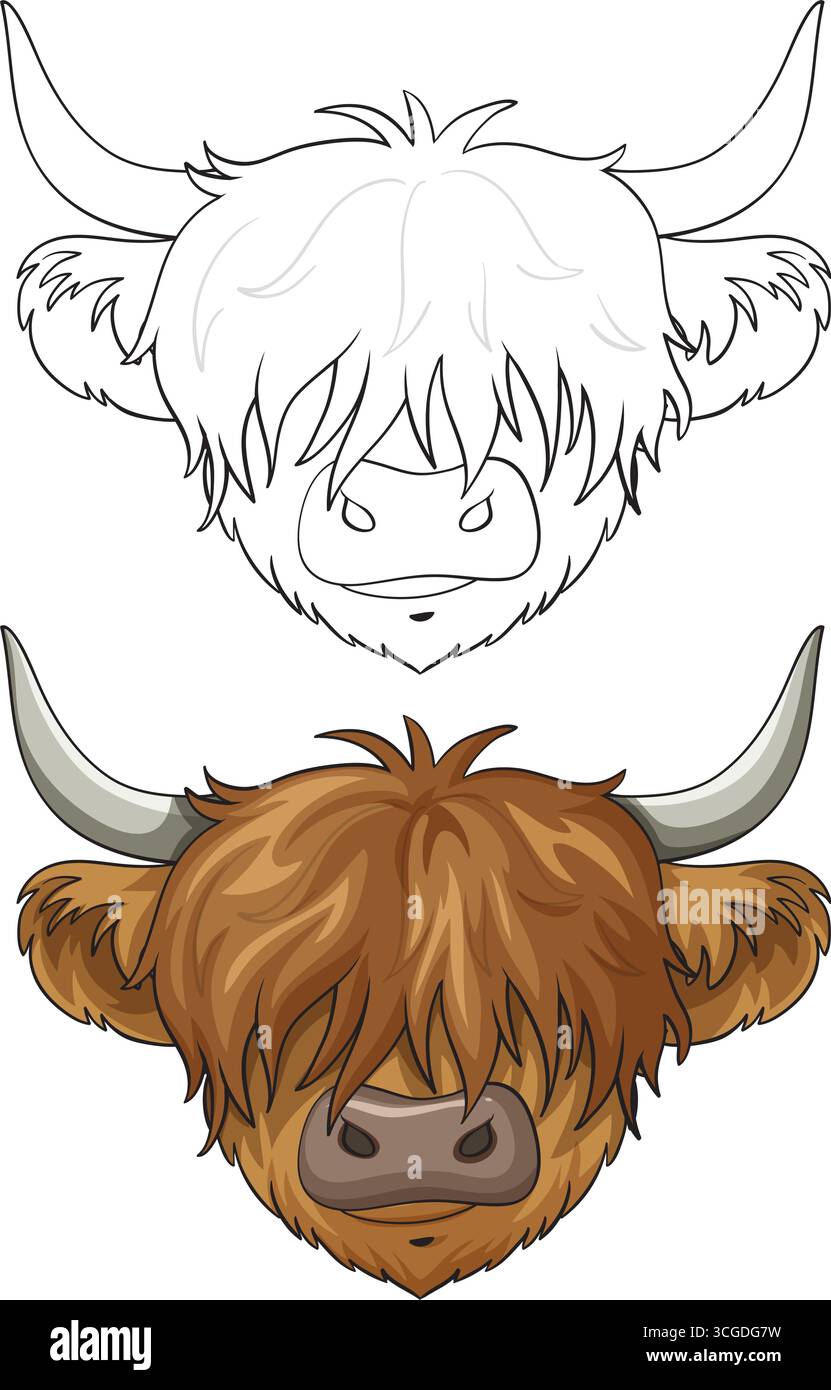 Highland cow cartoon hi-res stock photography and images - Alamy