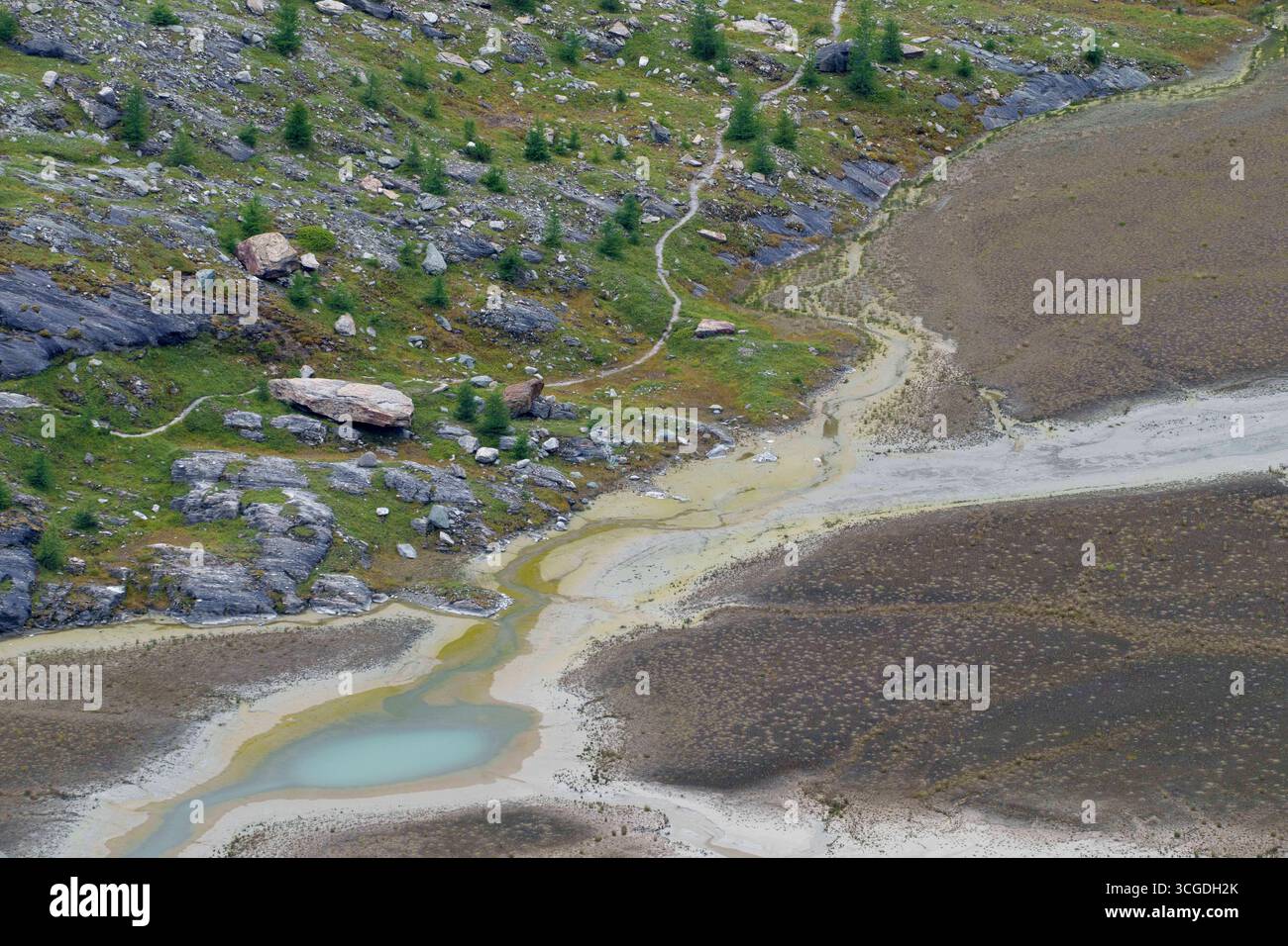 Glacial lake seen from the Grossglockner Hochalpenstrasse, also know as ...
