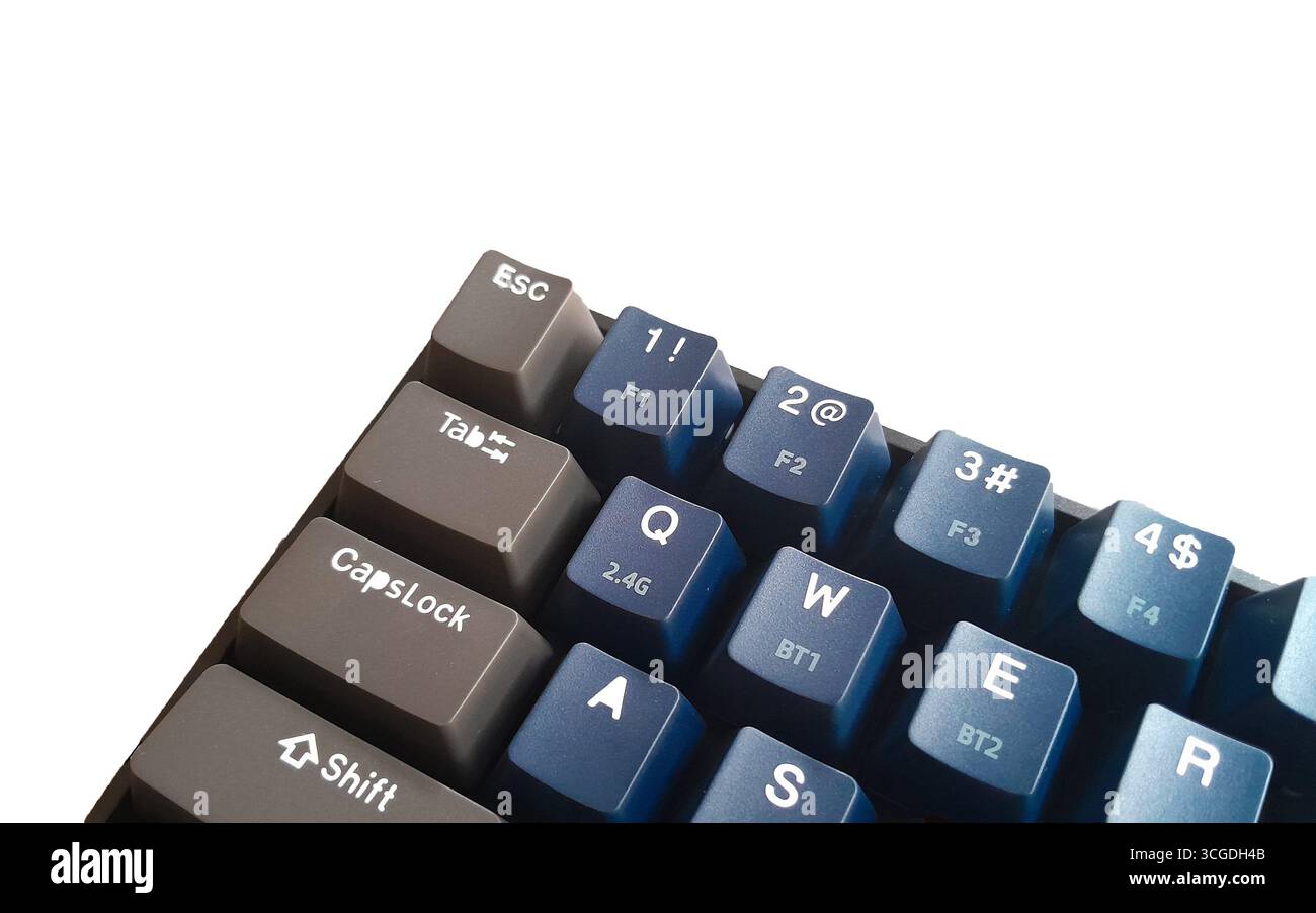 Detailed close-up of a modern mechanical keyboard, featuring stylish ...