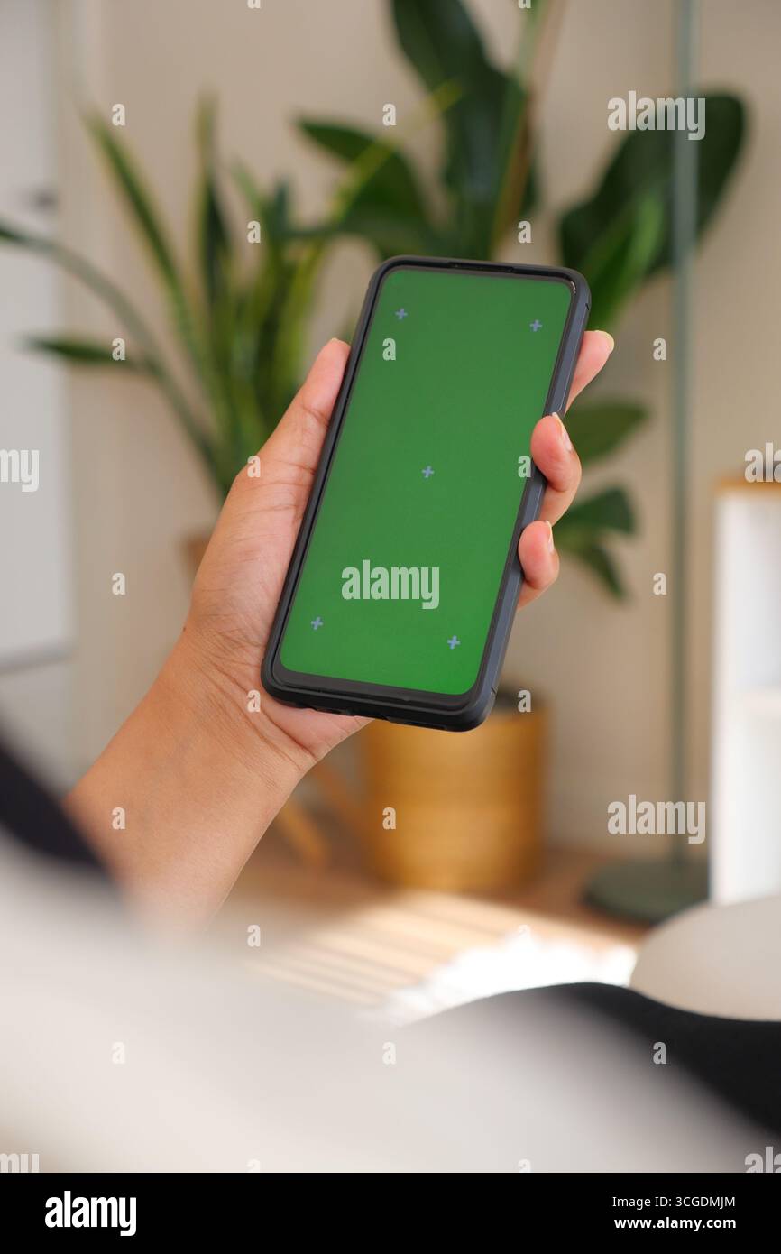 Green screen on personal hi-res stock photography and images - Alamy
