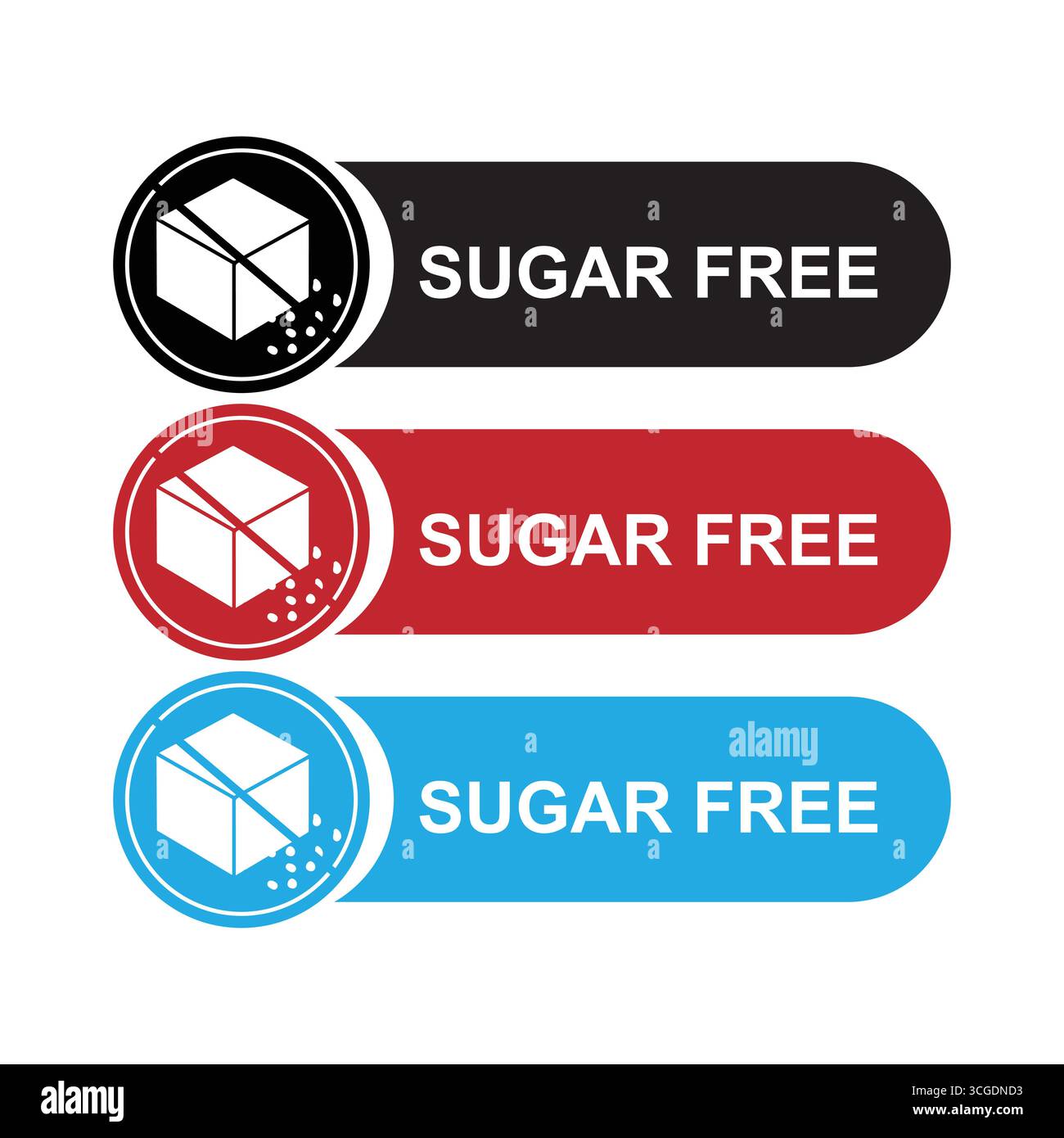 Sugar Free Labels for Healthy Food and Beverage Packaging Stock Vector ...