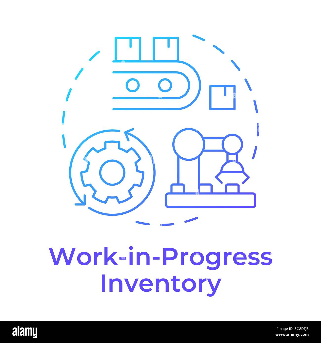Work in progress inventory blue gradient concept icon Stock Vector ...