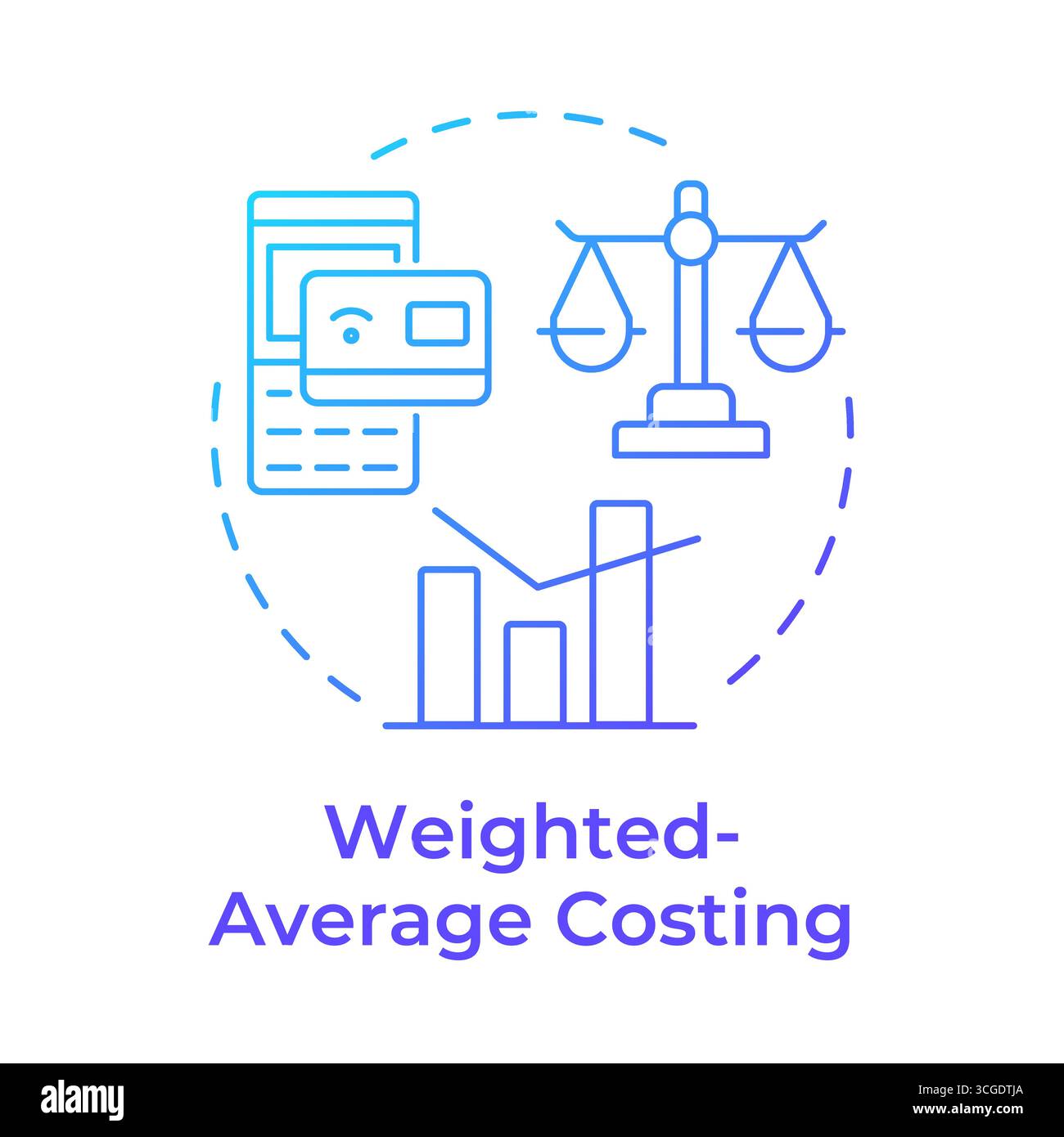 Weighted average costing blue gradient concept icon Stock Vector Image ...