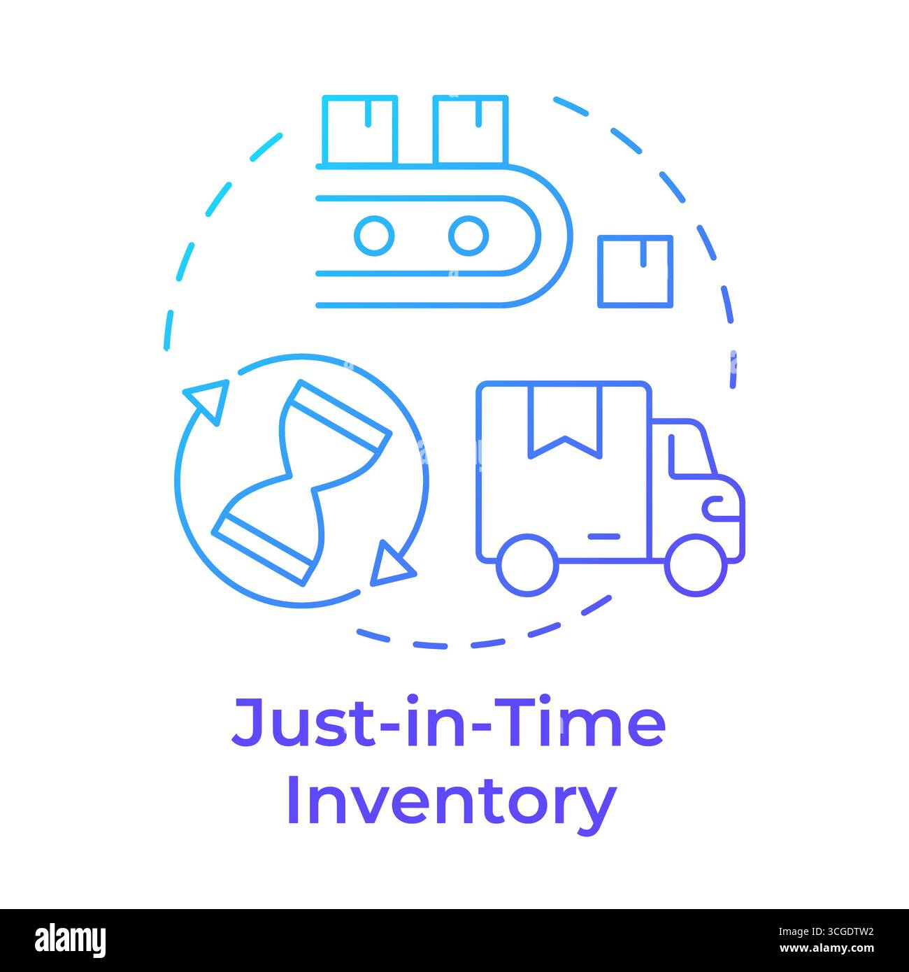 Just in time inventory blue gradient concept icon Stock Vector Image ...