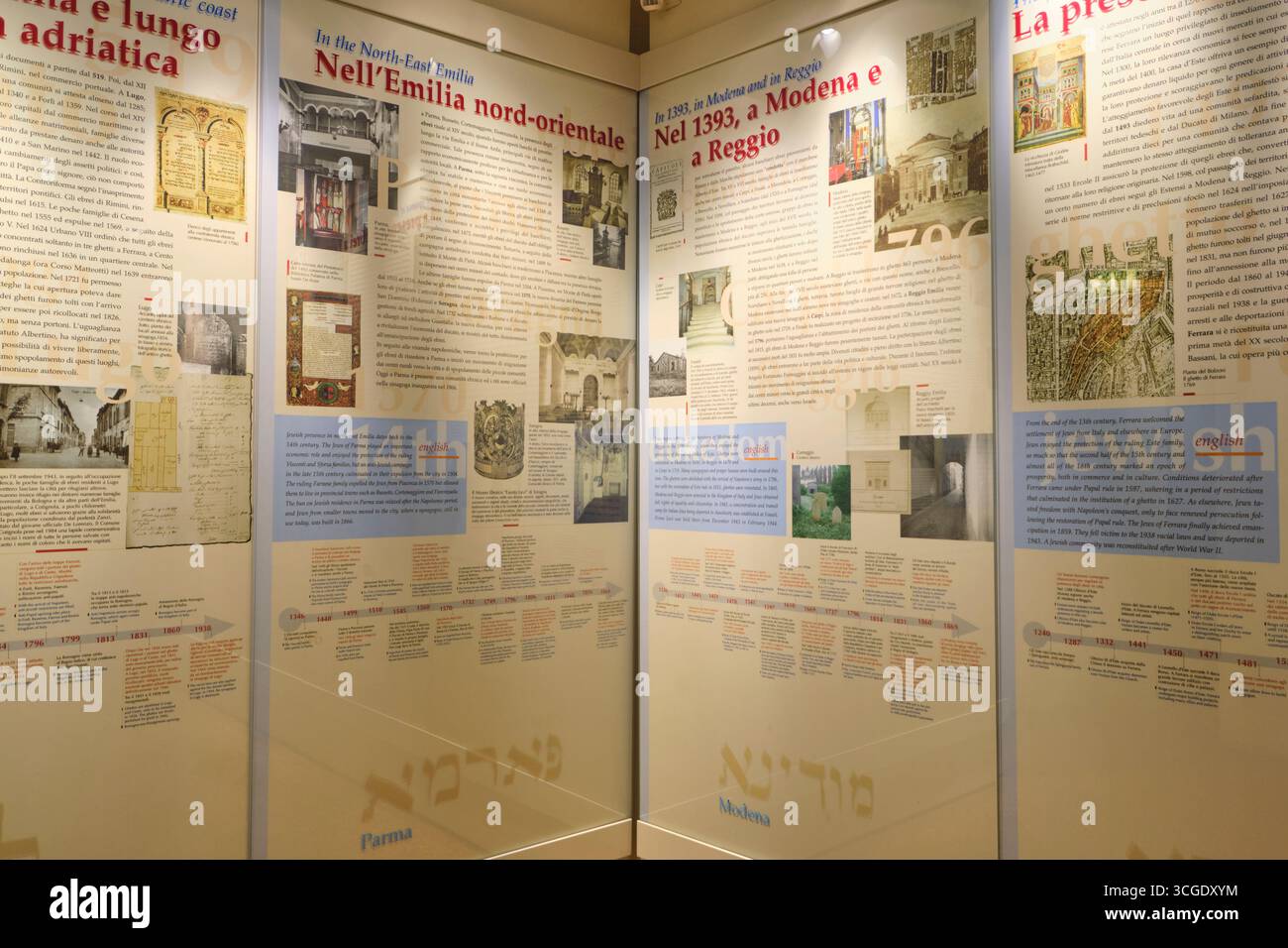 Panels on local area jewish family history At the Jewish history museum ...