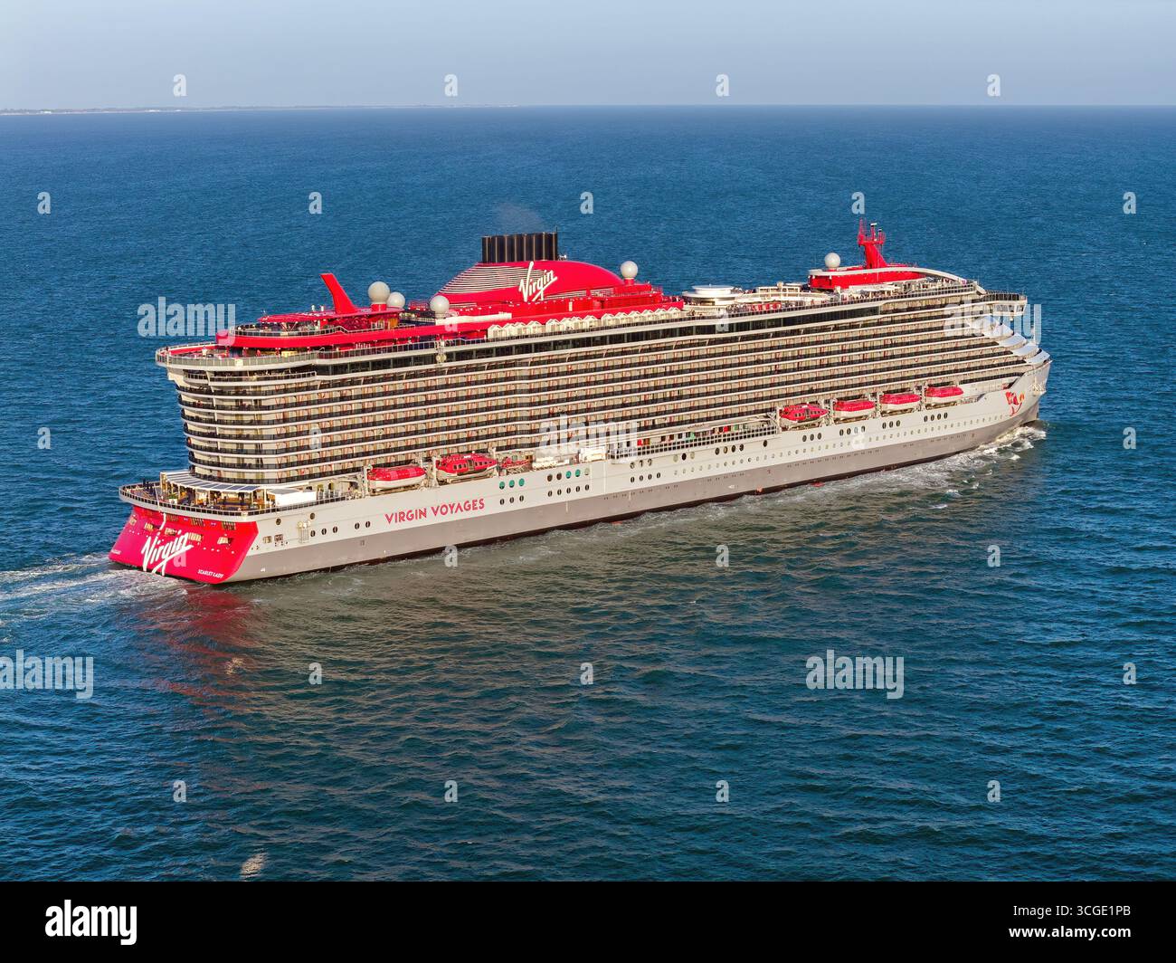 Scarlet Lady, a cruise ship operated by Virgin Voyages, departing ...