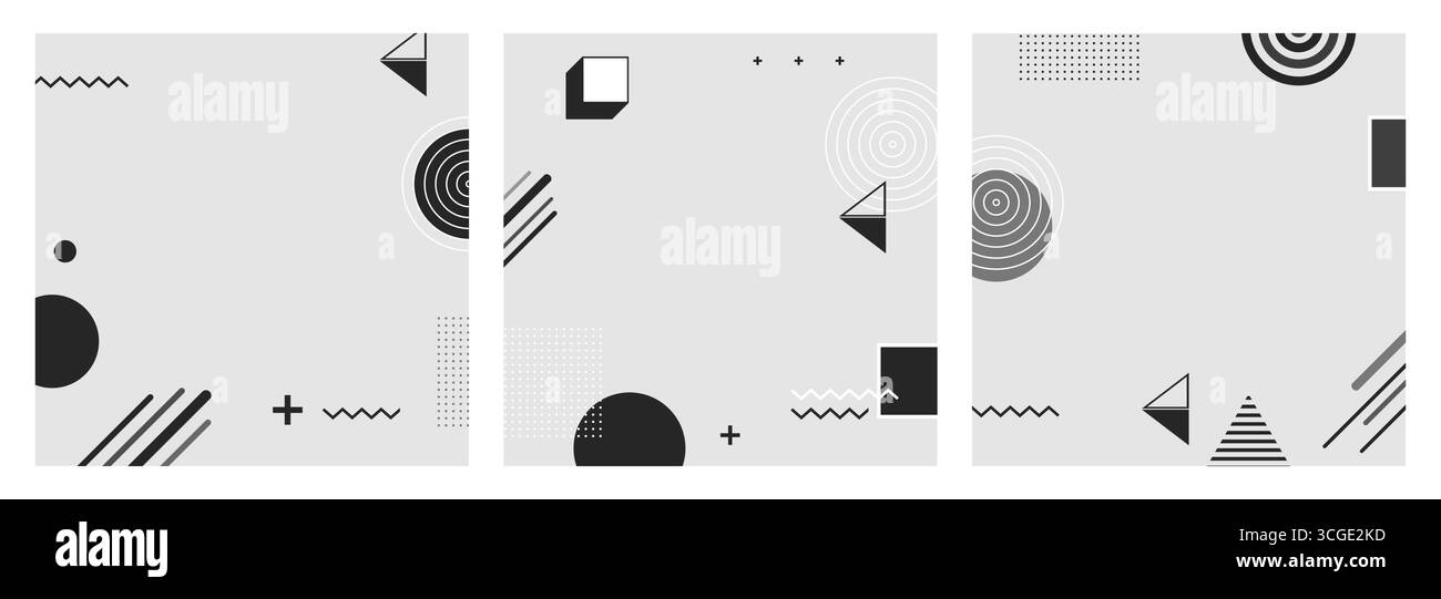 Brutalist abstract geometric shapes background design Stock Vector ...