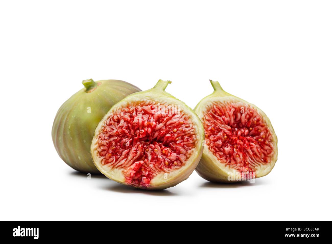 Fresh ripe figs whole and sliced on white background Stock Photo - Alamy