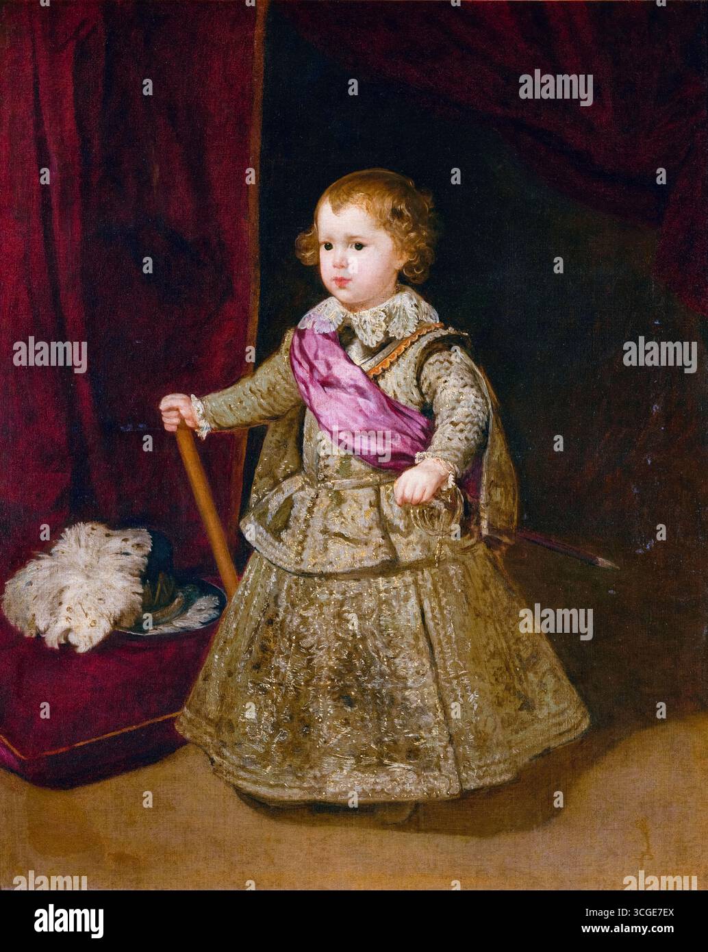 Prince Baltasar Carlos (1629-1646) in Silver, portrait painting in oil ...
