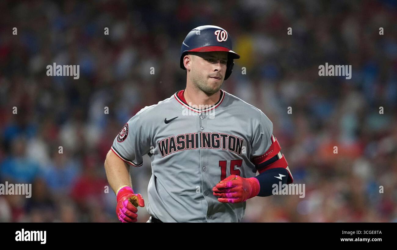 Washington Nationals' Riley Adams plays during a baseball game Friday ...