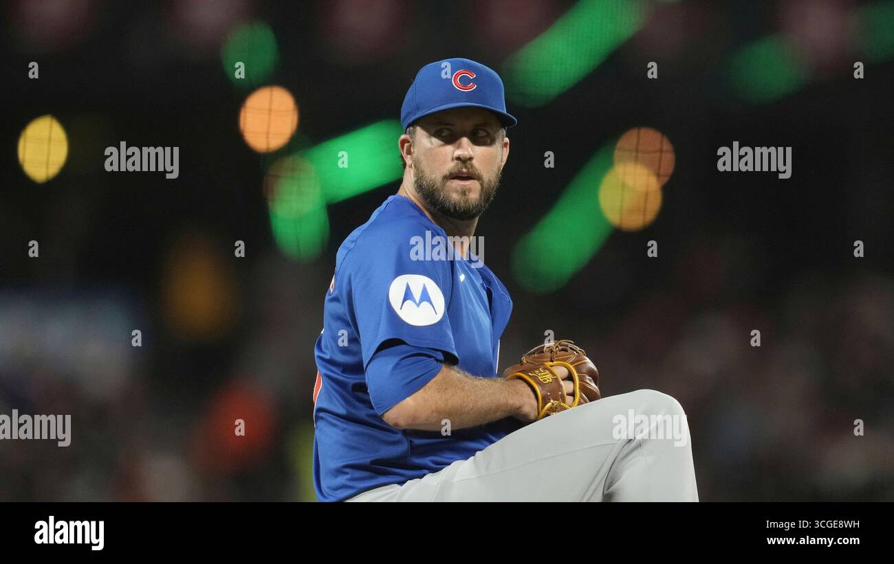 Chicago Cubs pitcher Drew Pomeranz during a baseball game against the ...