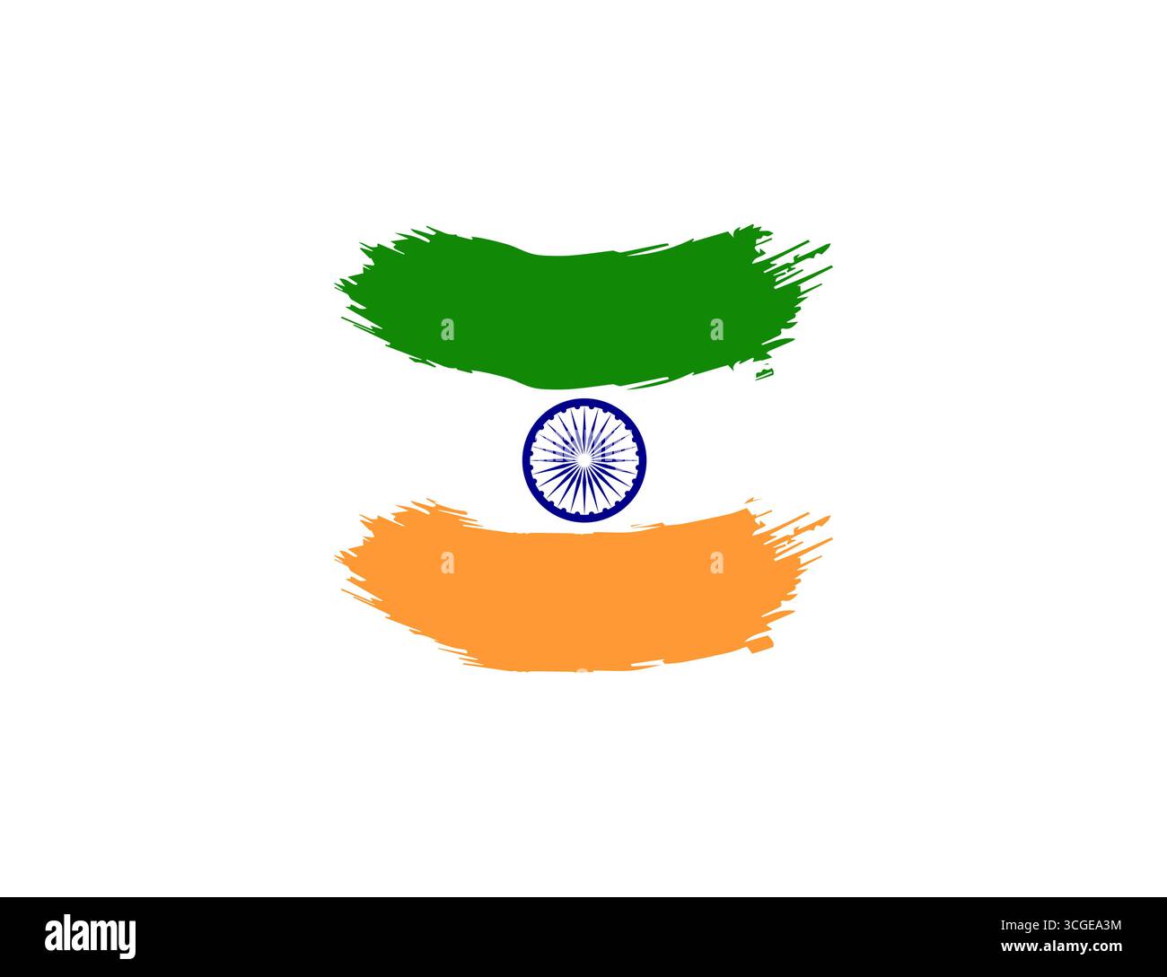 Indian Flag Symbolism in Artistic Brushstroke Design on White ...