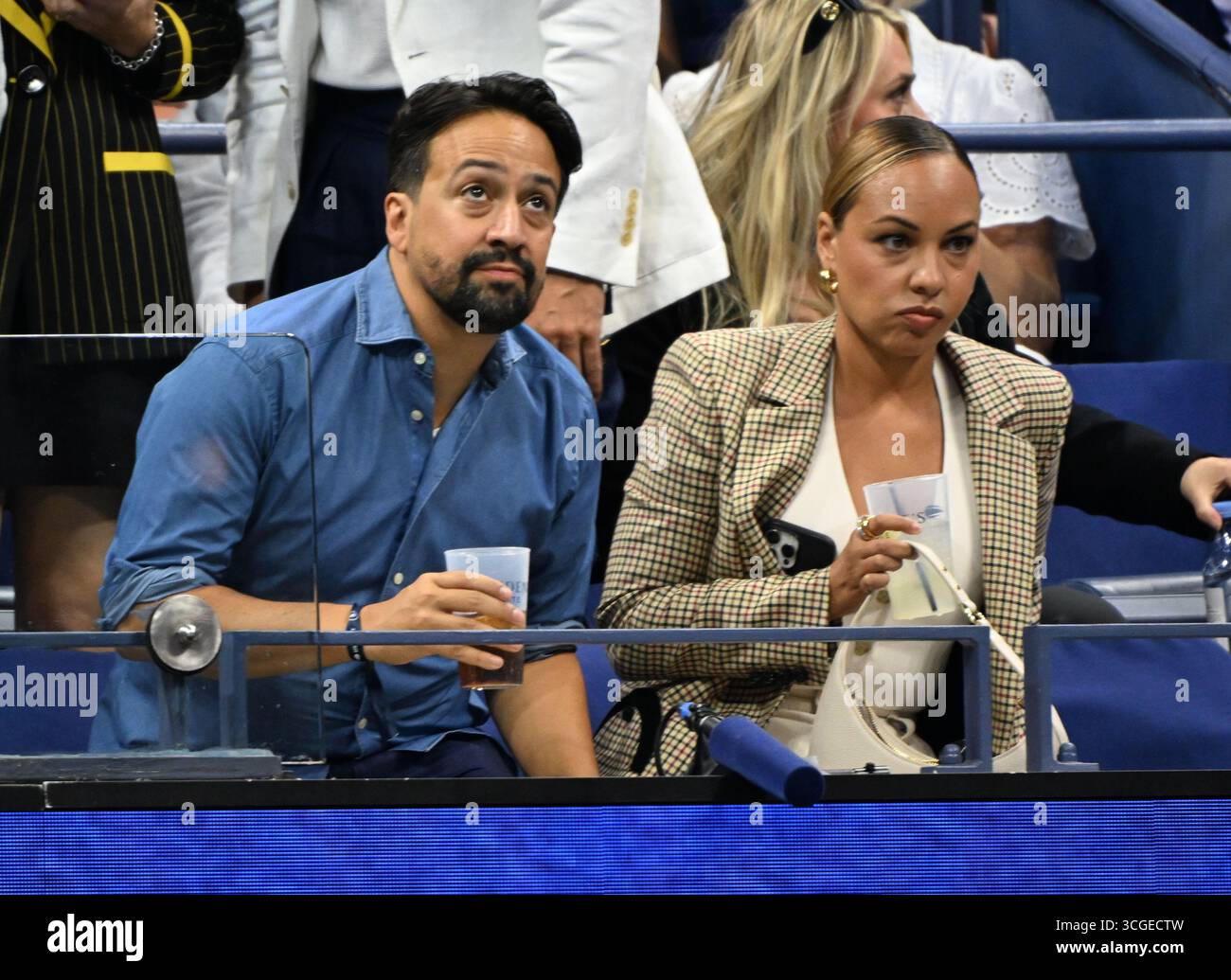 FLUSHING NY- AUGUST 27: Lin-Manuel Maranda and Jasmine Cephas Jones are ...