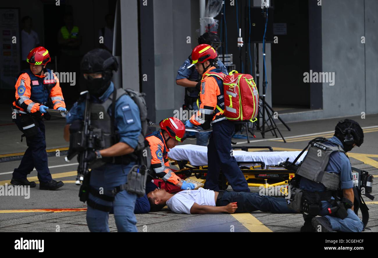 Hong Kong counter-terrorism exercise A general view showing Hong Kong ...