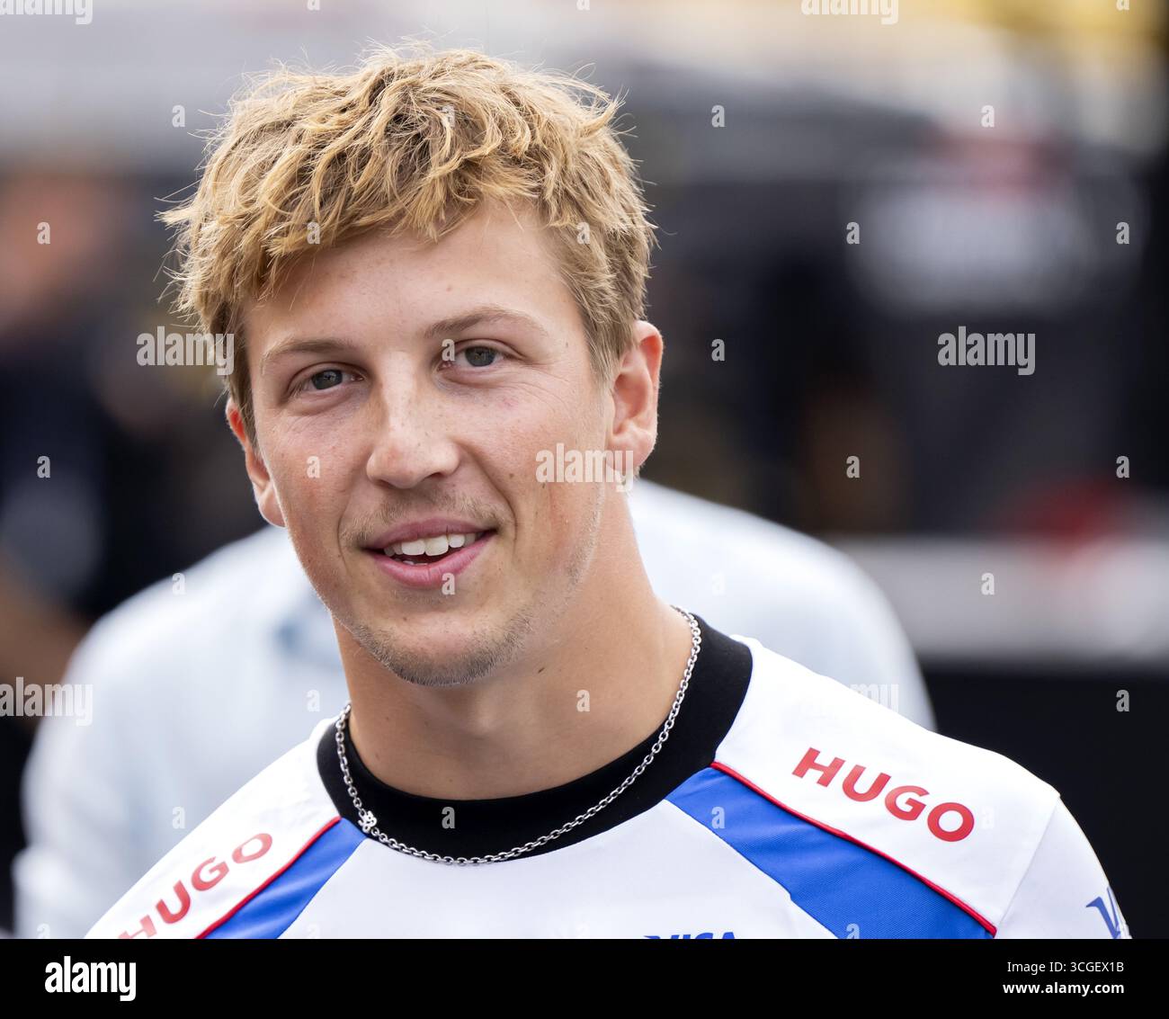 ZANDVOORT - Liam Lawson (Racing Bulls) arrives at the Zandvoort Circuit ahead of the F1 Dutch ...