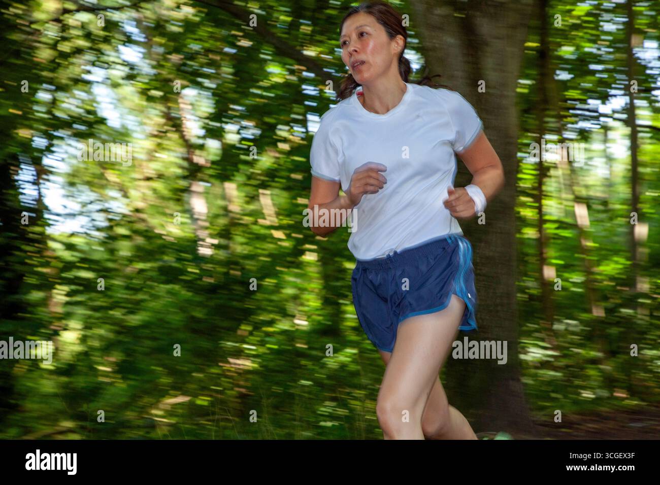 Female Running in Park, fit Chinese girl, 30s Stock Photo - Alamy