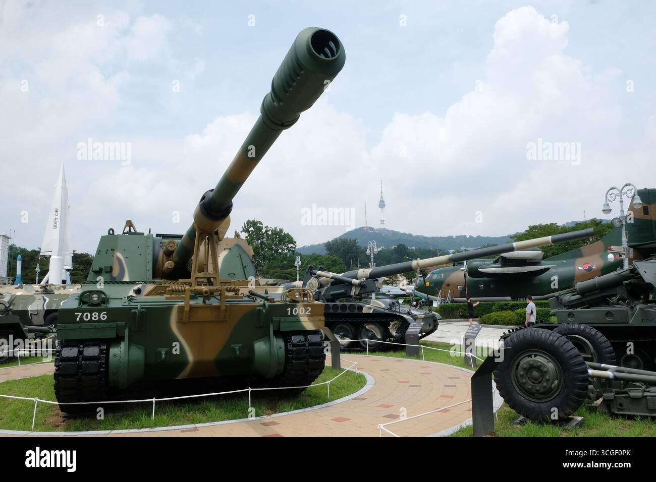 Tanks, plane and rocket launcher, military exhibition, War Memorial ...