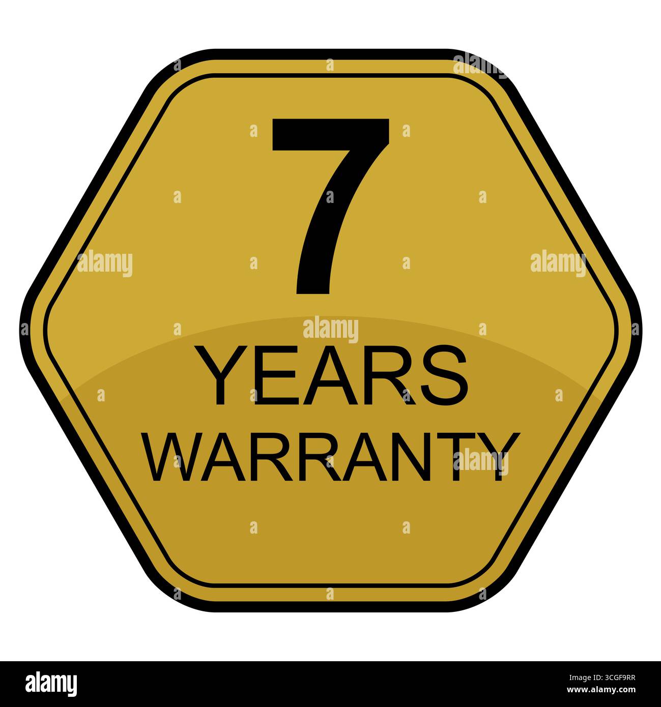 Seven years warranty icon, badge seal guarantee certificate customer ...