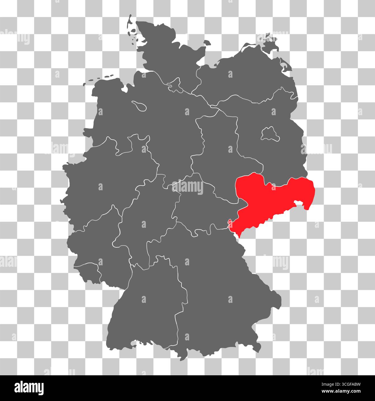 Germany map icon of Saxony, geography blank concept, isolated graphic ...