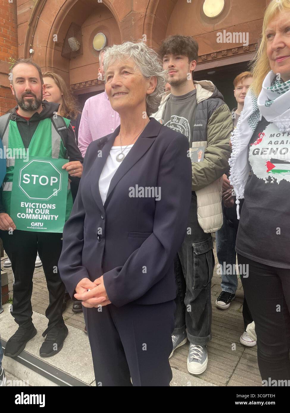 Irish presidential candidate Catherine Connolly during a visit to ...