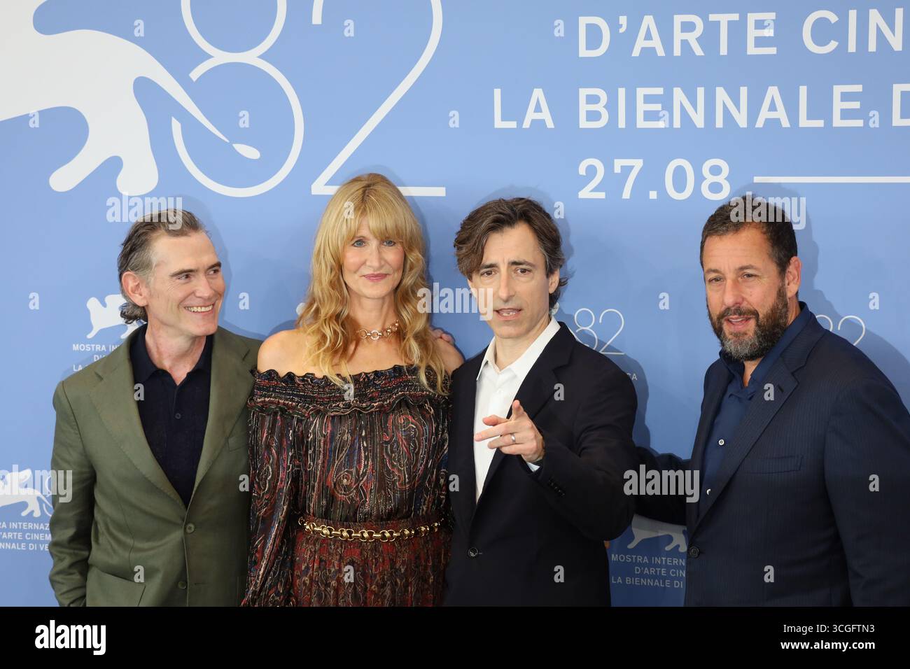 Venice, Italy, 28th August, 2025. Billy Crudup, Laura Dern, director, Noah Baumbach and Adam ...