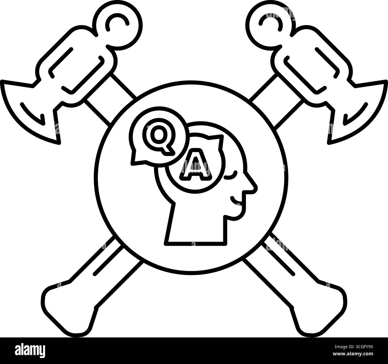 Group man question mark concept Black and White Stock Photos & Images ...