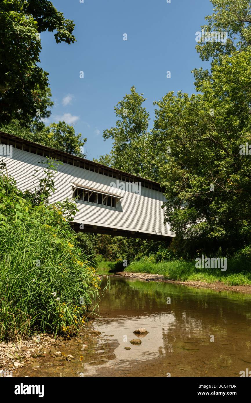 The Portland Mills covered bridge, built in 1858 by Henry Wolfe ...