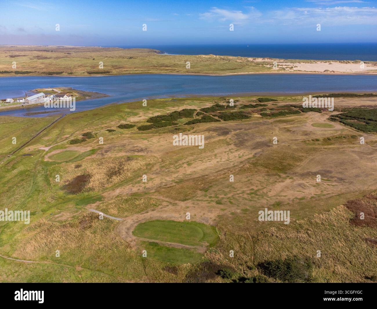Aerial view by drone of the Newburgh golf course at the village of ...