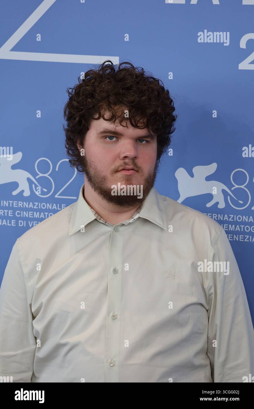 Venice, Italy, 28th August, 2025. Aidan Delbis at the photo call for ...