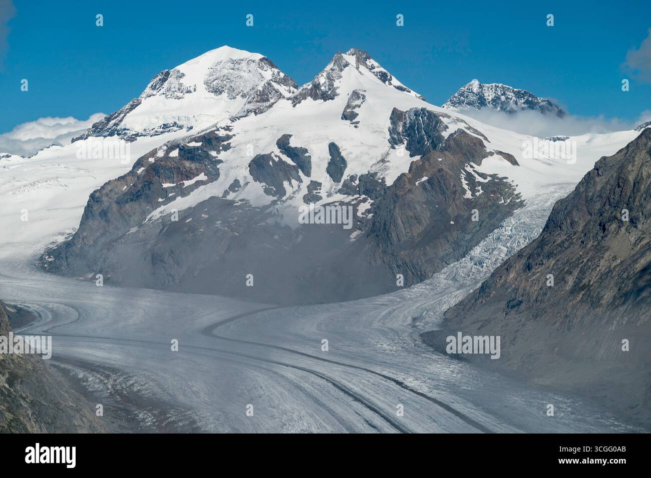 Großer Aletschgletscher, Mönch and Concordia Place, Switzerland Stock ...