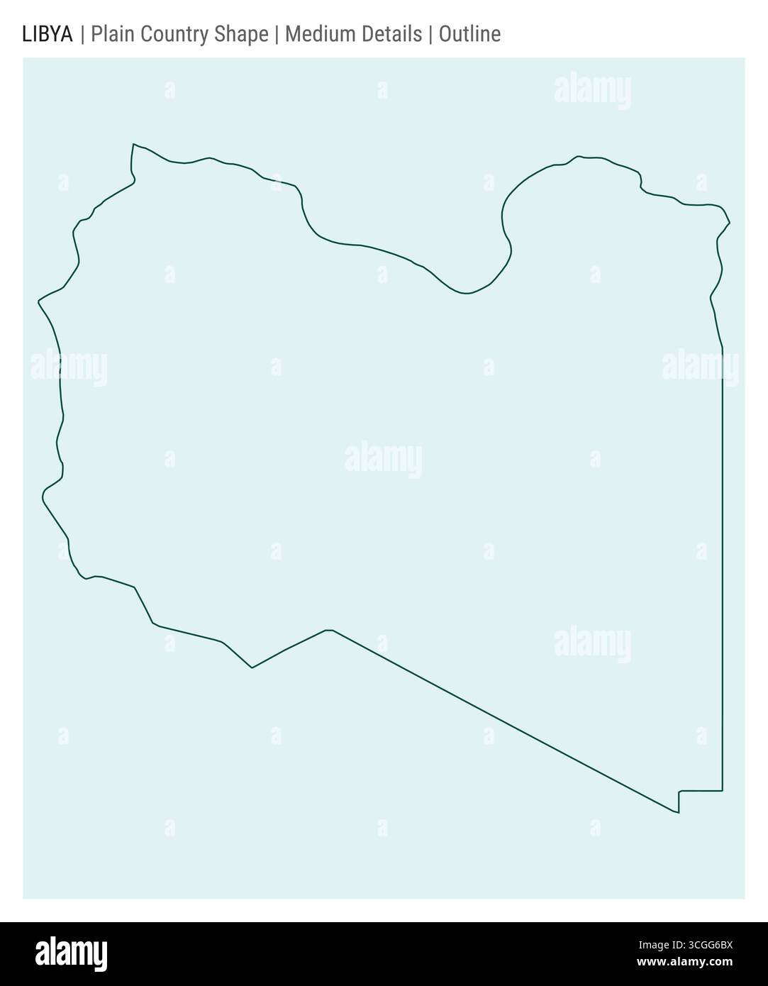 Libya plain country map. Medium details. Outline style. Shape of Libya ...